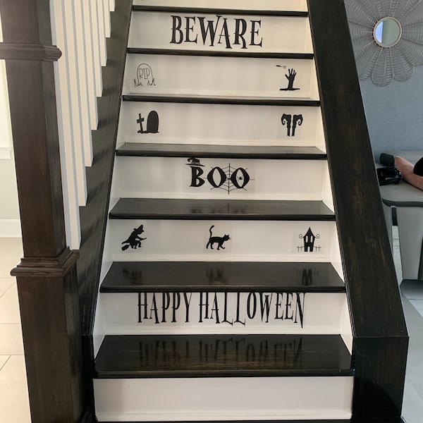 Happy Halloween Stair Decals - Halloween Decor - Halloween Decorations ...