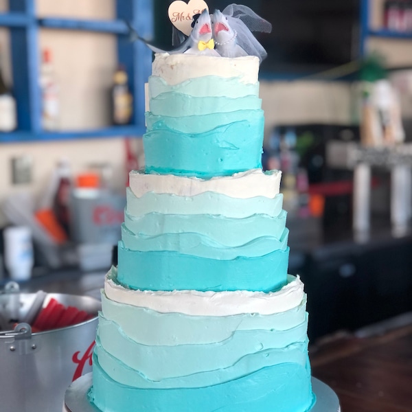 Shark Cake Topper, Short Fin Mako Shark-cake Topper, Beach Wedding Cake ...