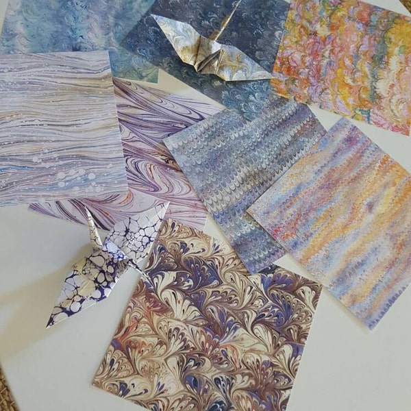 Origami Paper With Marbled Patterns - 15x15cm - 40 Sheets - 9 Patterns ...