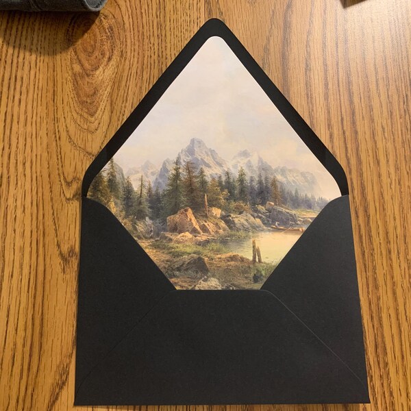 Fine Art Landscape Painting Envelope Liner | Country Wedding Envelope ...