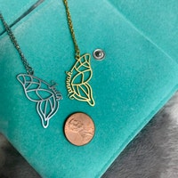 Custom Two Butterfly Necklacebest Friends Necklace - Etsy Canada