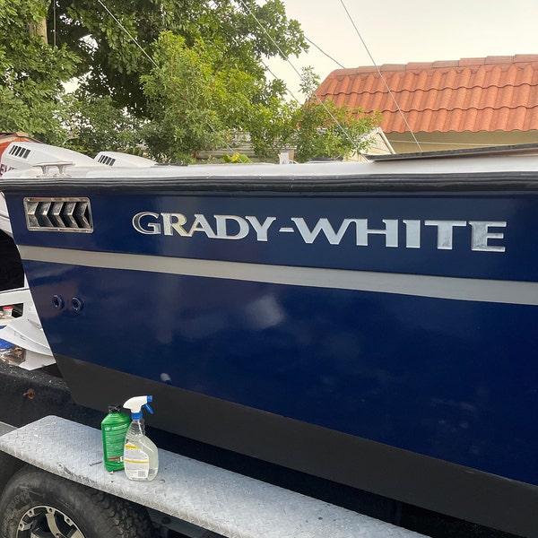 Grady-white Boat Emblems 40" Chrome-blue + FREE FAST Delivery DHL ...