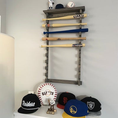 15 Mini Bat Horizontal Display Rack With Baseball Shelf - Etsy