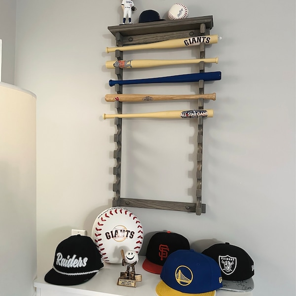 10 Mini Souvenir Bat Horizontal Baseball Bat Display Rack With Ball ...