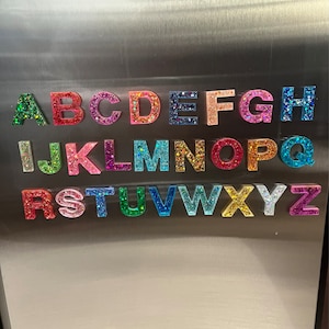 Uppercase ONLY Multicolored Glitter Resin Alphabet - Etsy