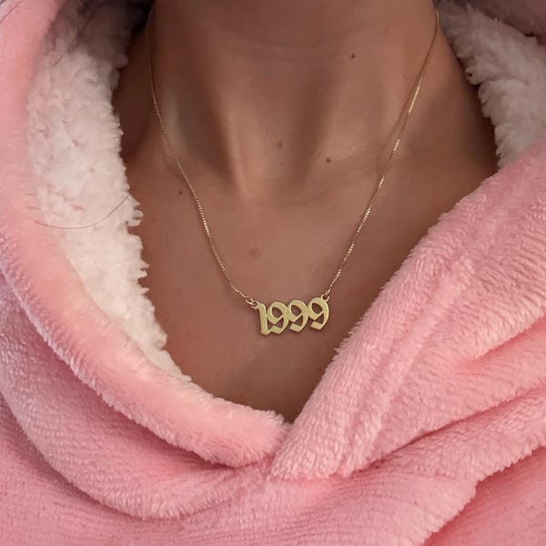 Custom Year Necklace, Birth Year Necklace, Year Necklace, Birthday ...