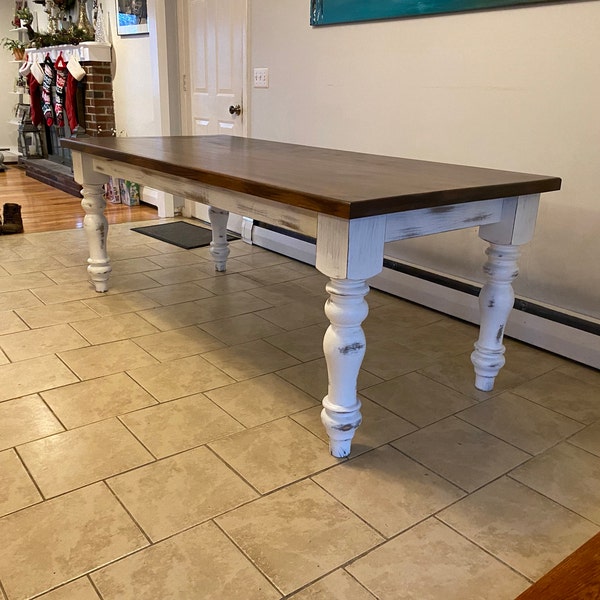 Chunky Unfinished Hardwood Farmhouse Dining Table Legs, Set of 4 ...