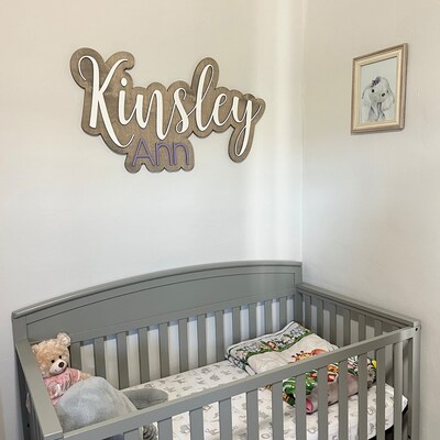 Personalized 3D Nursery Baby Name Sign Custom Wood Name Plaque ...