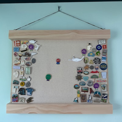 Large Pin Display, Pin Badge Display, Canvas Pennant, Enamel Pin ...