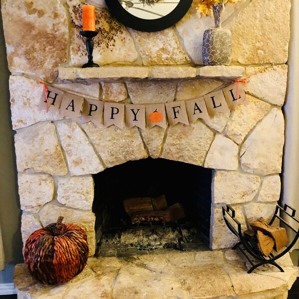 Happy Fall Burlap Banner - Customize Center Pennant,fall Decor,fall ...