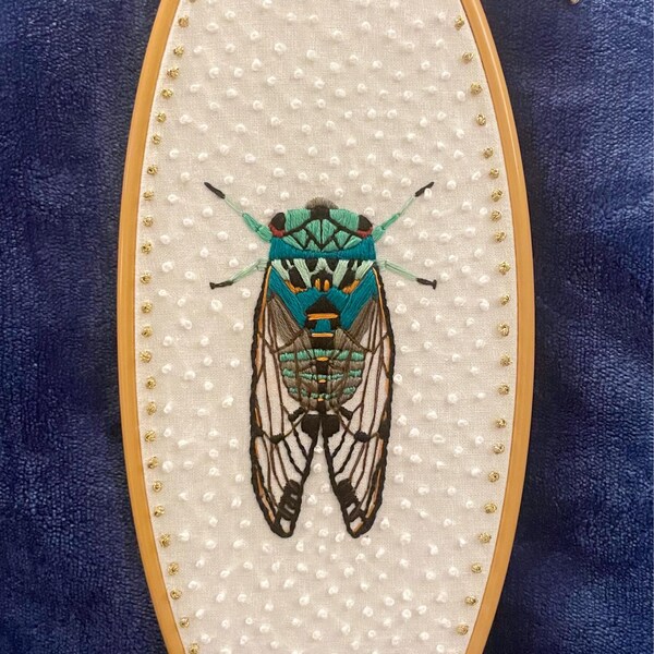 PDF Green Cicada Embroidery Pattern and Instructions Downloadable ...