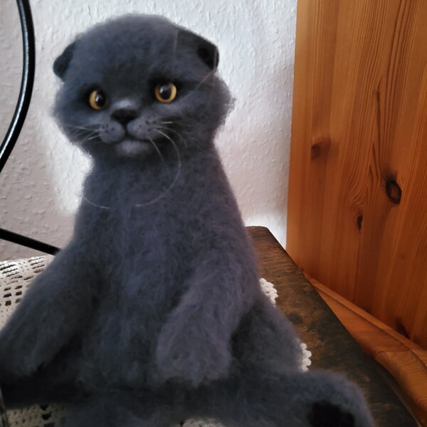 CAT VASYA Needle Felted, Collectible Realistic Animals, Handmade Gifts ...