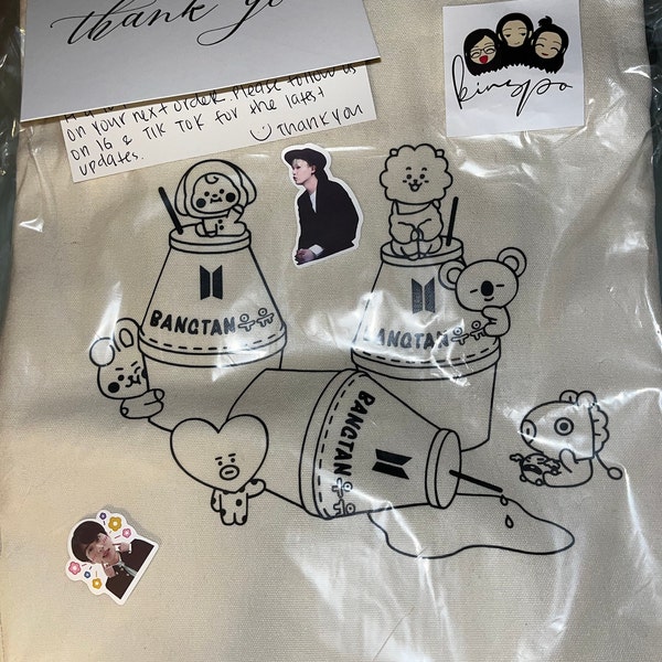 BTS Suga Grumpy Cat Canvas Tote Bag Shoulder Bag Perfect for Traveling ...