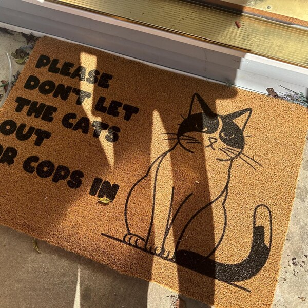 Hope You Like Cats Door Mat, Staring Cat, Home Gifts, Closing Gift ...