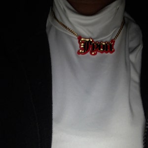 18K Gold Filled Name Necklace Thick Box Chain Custom Name - Etsy