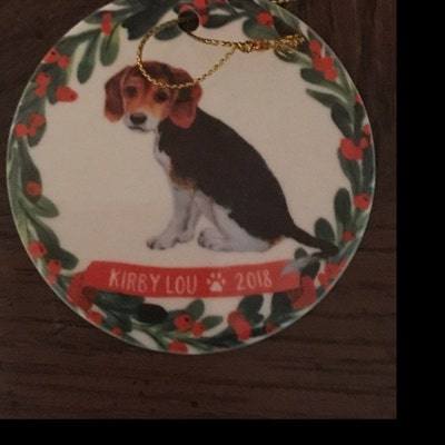 Beagle Ornament Pet Gift Dog Ornament Personalized Beagle Christmas ...