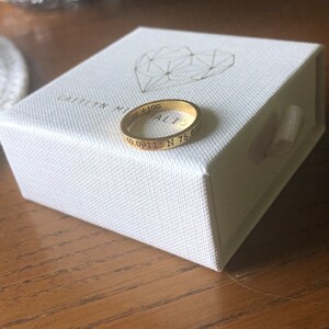 Custom Location Coordinates Ring Dainty Coordinates Stackable Band ...