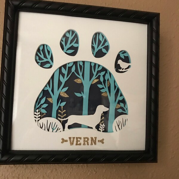 Dachshund Dog Breed Shadow Box SVG, 3d Papercut SVG, Layered Paper Art ...