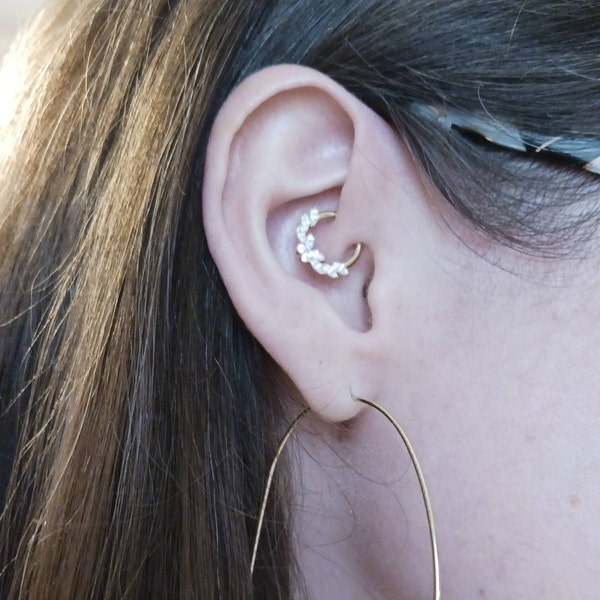 16G Gold Daith Jewelry | Cute Daith Earring Clicker | Butterfly CZ ...