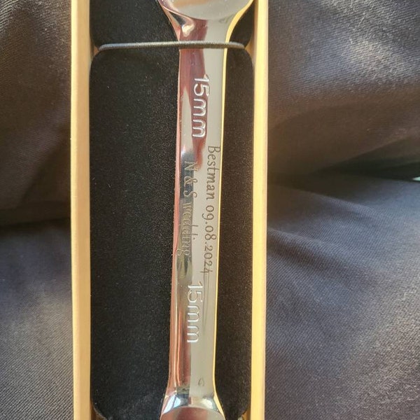 10mm Engraved Business Logo Ratchet Spanner Keyring Quality Gift Idea ...