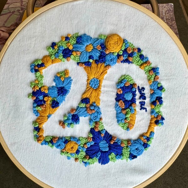 50 / 50 Years Embroidery Pattern / Golden Wedding Anniversary / PDF ...