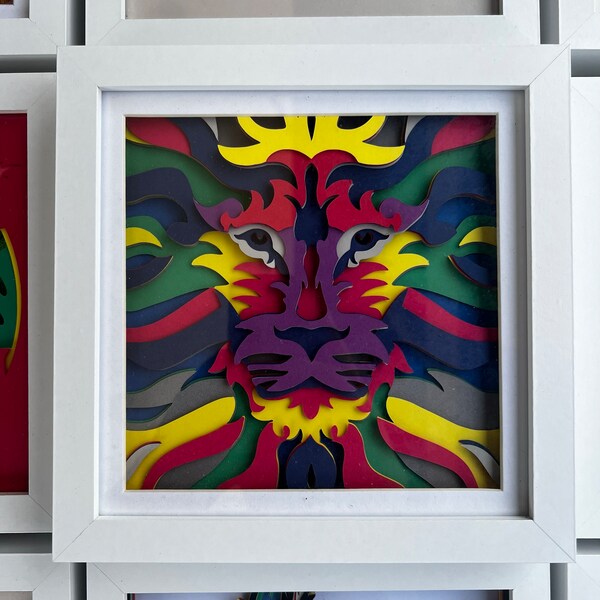 Lion 3D Layered SVG for Cardstock / Colorful Lion 3D Multilayer / 3d ...