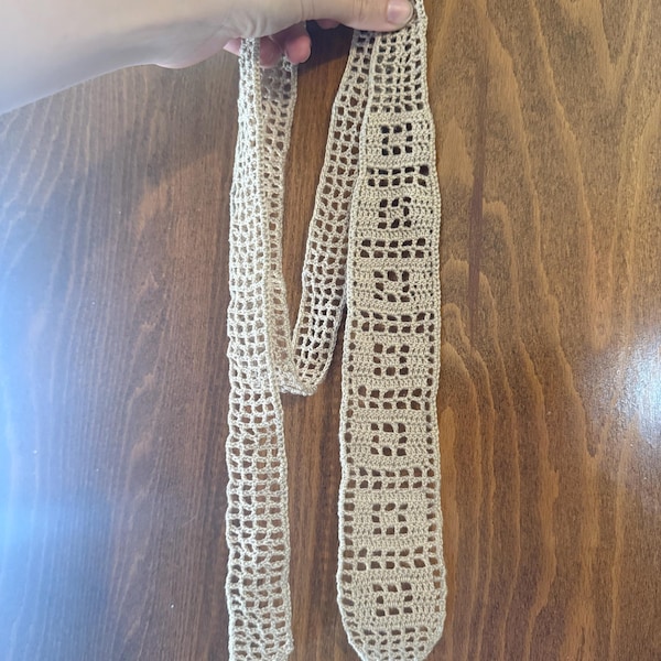 Retro Filet Crochet Tie Pattern (PDF) - Etsy