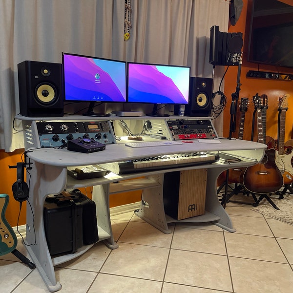 Recording Studio Desk 12RU Workstation Cabinet Grade Birch Plywood With ...