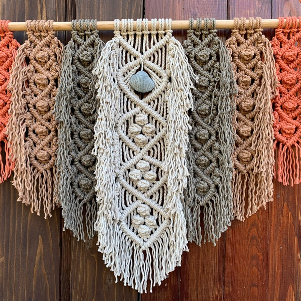 Macrame Pattern PDF Tutorial Download DIY Feather Fringe Wall Hanging ...