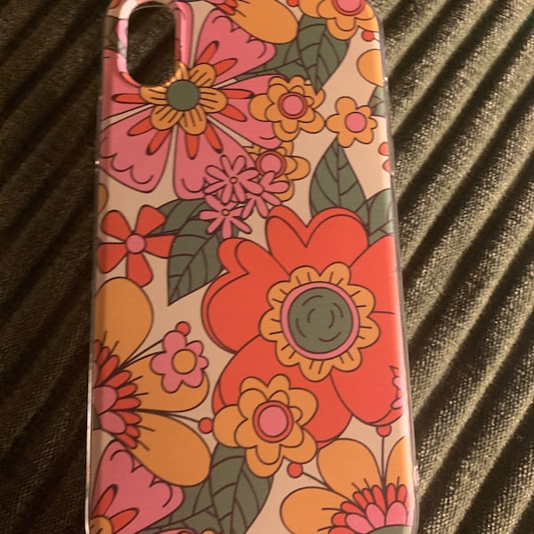 Retro Groovy Phone Case Floral Hippie Cover for iPhone 17 Pro Max, 16e ...