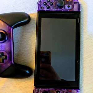 Nintendo Switch Custom Clear Transparent Atomic Purple Joy-con - Etsy