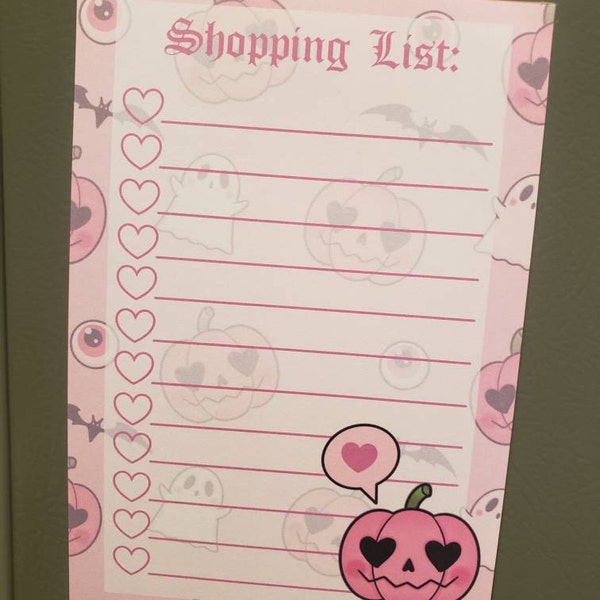 Kawaii Halloween - Shopping List - Notepad - Etsy