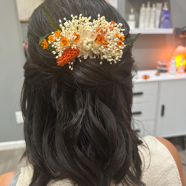 Burnt Orange Comb,terracota Hair Comb,autumn Bride Comb,fall Wedding ...