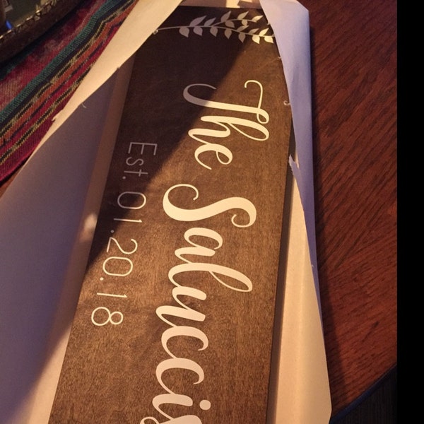 Last Name Rustic Sign, Wedding Date Woodland Sign, Wedding Gift Wood ...