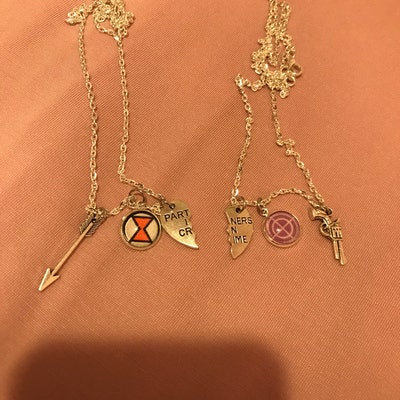 Clint Natasha Friendship Necklace Set Comic Inspired Jewelry Clintasha ...