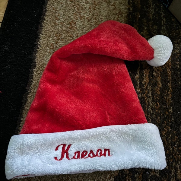 Plush Velvet Personalized Santa Hat, Custom Santa Hats, Hats for ...