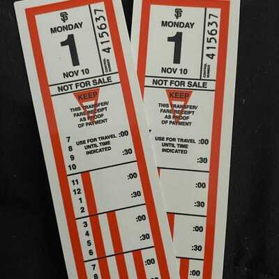 SF MUNI Transfer Die Cut Sticker POP: Proof of Purchase Bus Transfer ...