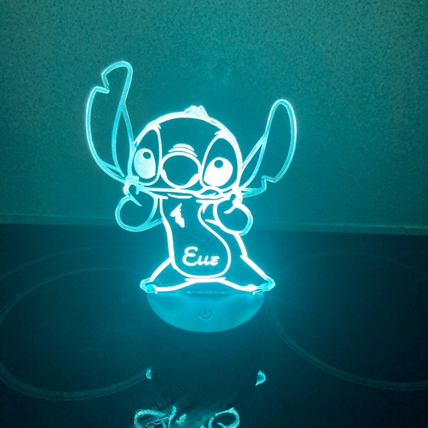 Personalised Stitch Night Light | Children's Light | Kids Bedroom ...