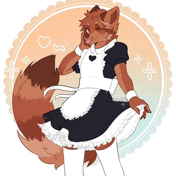 Furry Fursona Custom YCH Badge Fursona Fursuiting Badge Cute Kawaii ...