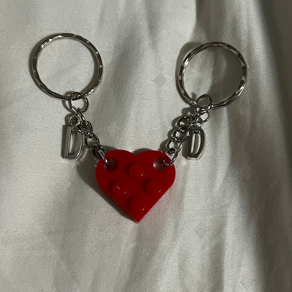 Personalized Love Heart Keychain Made From Bricks - Etsy UK