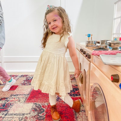 Girls Pinafore,girls Beige Dress,ivory Girls Flower Dress,portrait ...