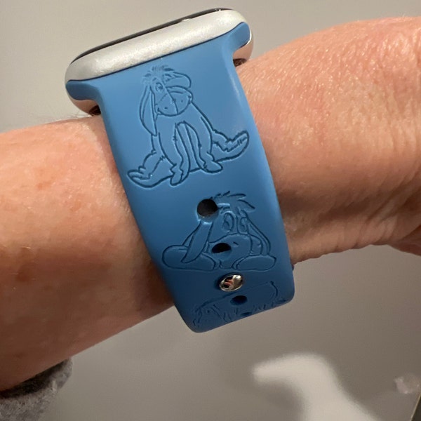 Eeyore Monogram Engraved Apple Watch Band, 24 Colors, 38mm 40mm 41mm ...