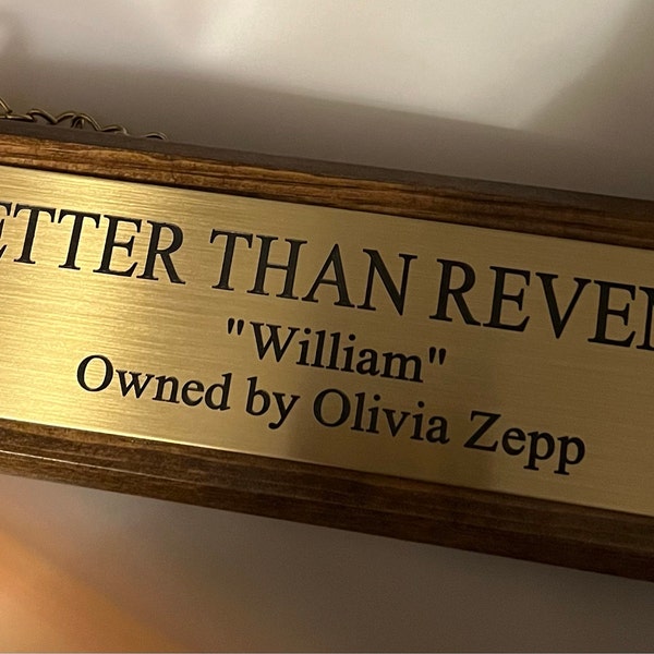 Horse Stall Name Plate With Chain- Solid Brass and Wood- Personalized ...