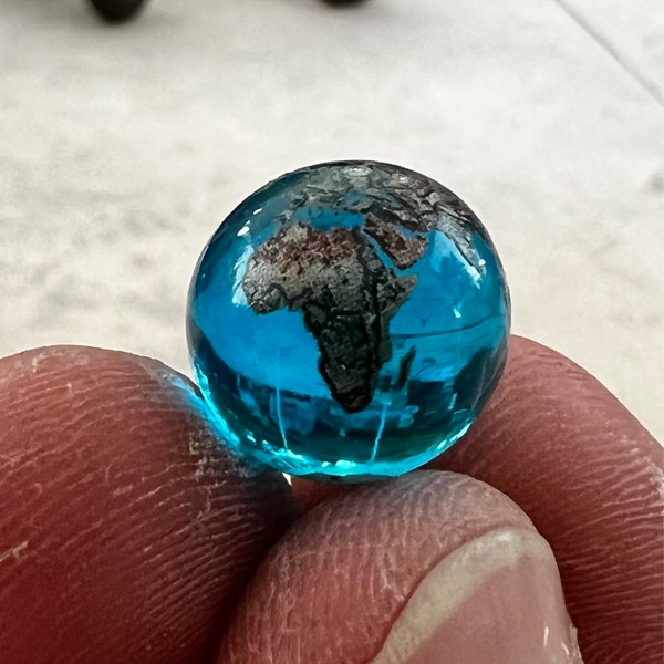 14mm Natural Earth Blue Glass Marbles Hand Applied Artglass Choice: Pk ...