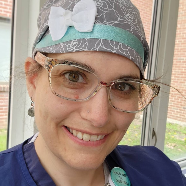 UNISEX SCRUB Cap, College Print, Ties in Back Featuring University Logo ...