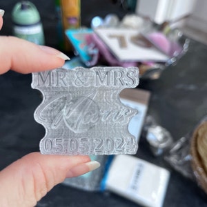 CUSTOM Names Mr and Mrs With Date Cookie Biscuit Stamp Fondant Cake ...