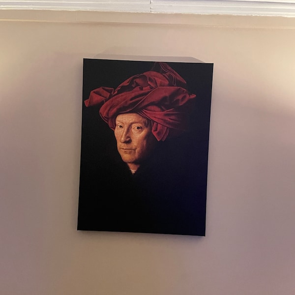 Jan Van Eyck : Portrait of a Man in a Red Turban (1433) Canvas Gallery ...
