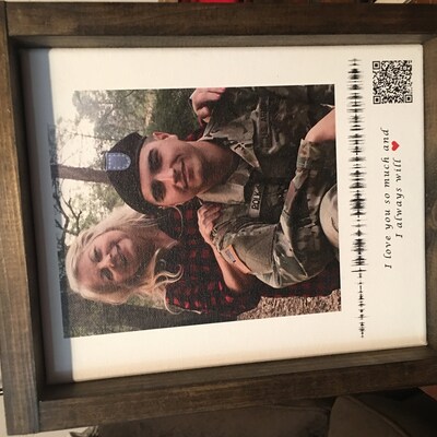 Voice Recording Gift, Qr Code Sign, Sympathy Gift, Soundwave With Photo ...