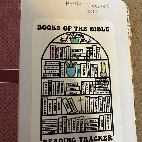 Bible Reading Tracker Sticker- for Bible Journaling and Note Taking ...