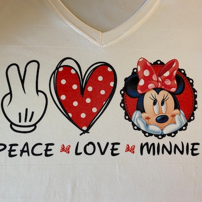 Minnie Mouse Peace Love Minnie PNG 300dpi, Digital Files, Sublimation ...